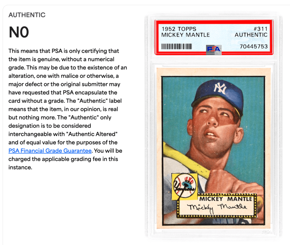 Understanding "A" Grades from SGC and PSA